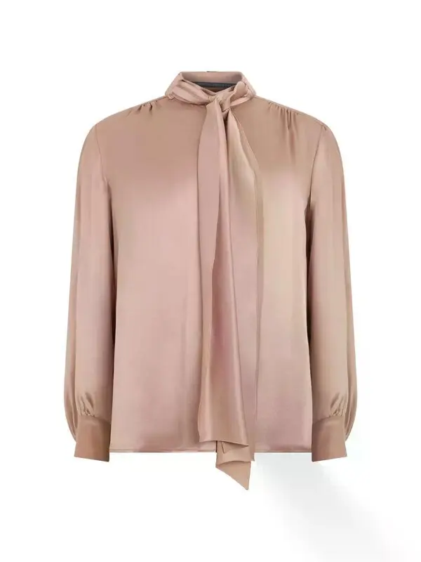 Alberta Ferretti Tie-neck Satin Blouse