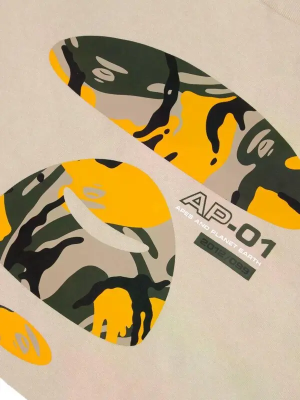 AAPE BY *A BATHING APE Moonface Camouflage-print T-shirt