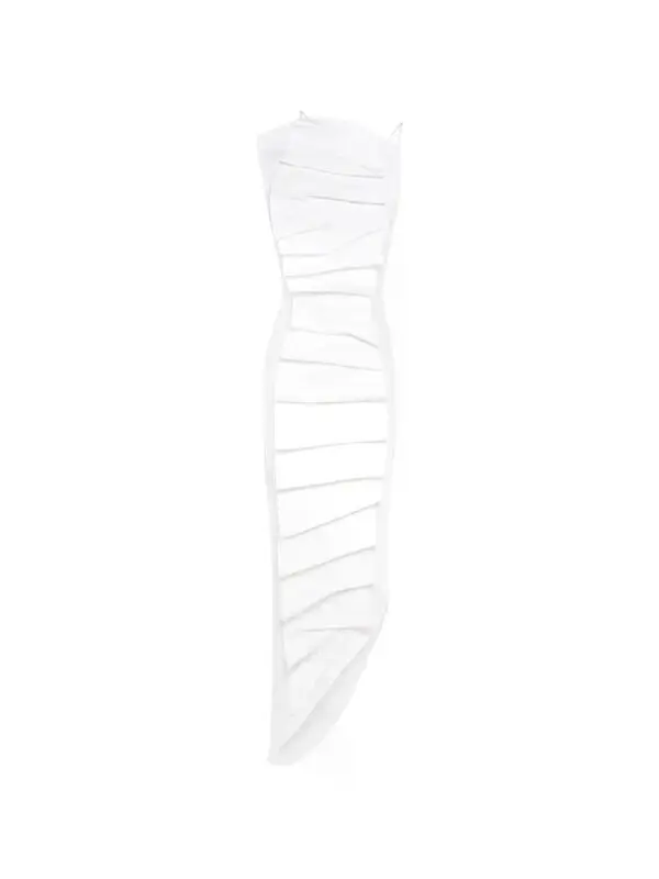 A.W.A.K.E. Mode Pleated Bib-front Midi Dress