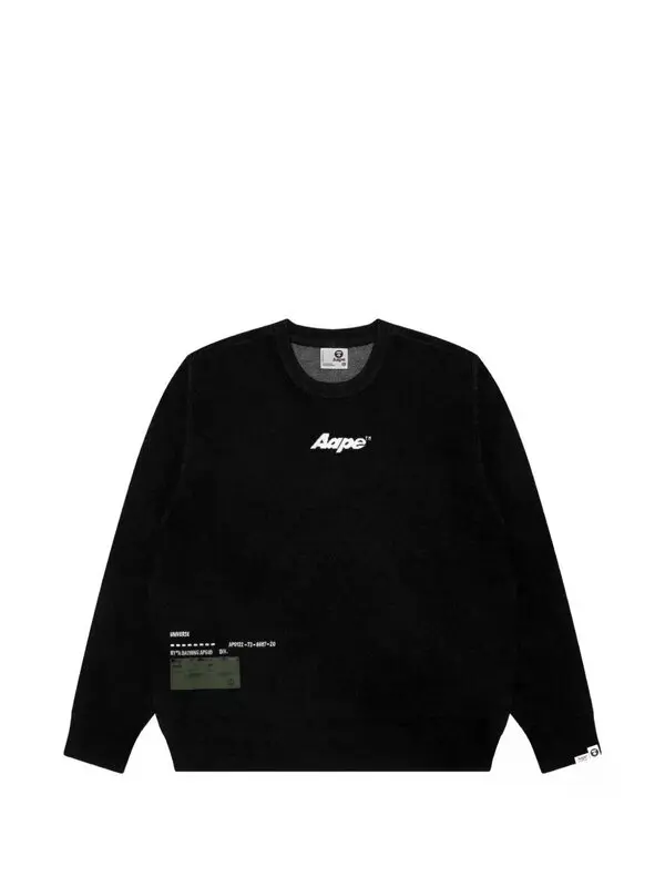 AAPE BY *A BATHING APE Jacquard Logo Crew Neck Sweater