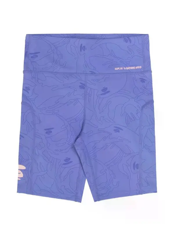 AAPE BY *A BATHING APE Moonface Pattern High-waisted Biker Shorts