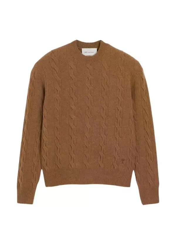AMI Paris Cable-knit Crew-neck Jumper