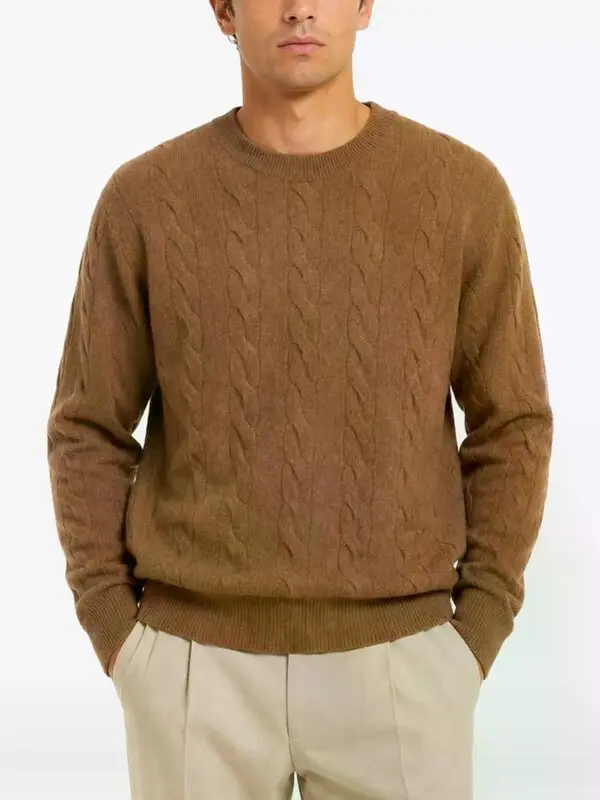 AMI Paris Cable-knit Crew-neck Jumper