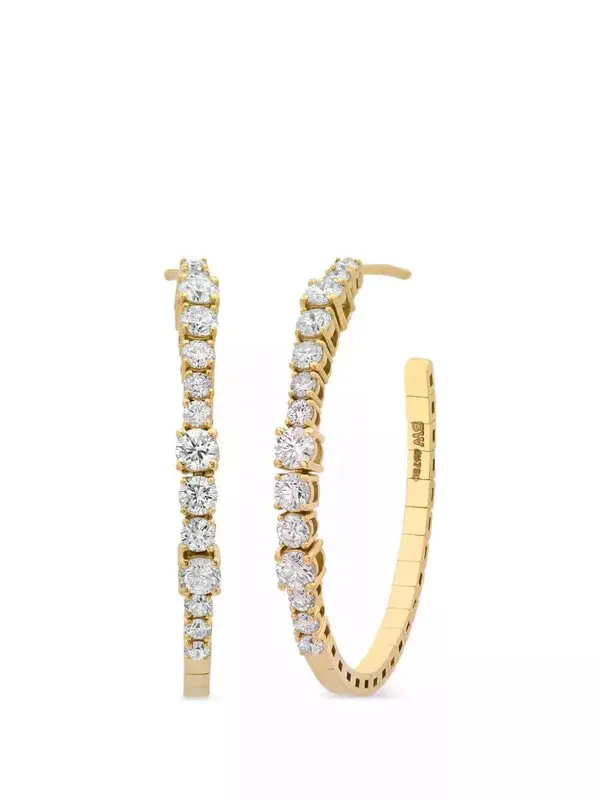 Sara Weinstock Flexion Diamond Hoop Earrings - Gold