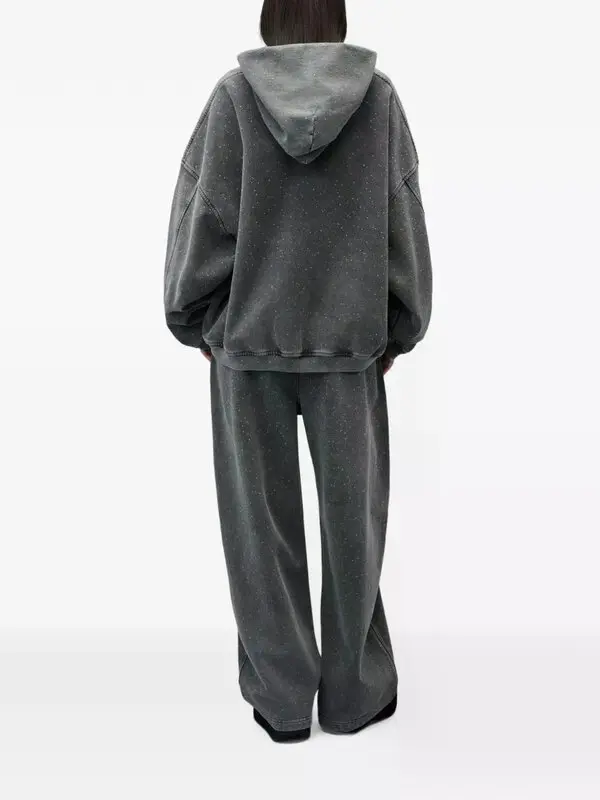 Alexander Wang Mid-rise Sweatpants With All-over Hotfix Embellishment