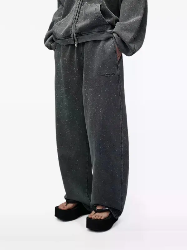 Alexander Wang Mid-rise Sweatpants With All-over Hotfix Embellishment