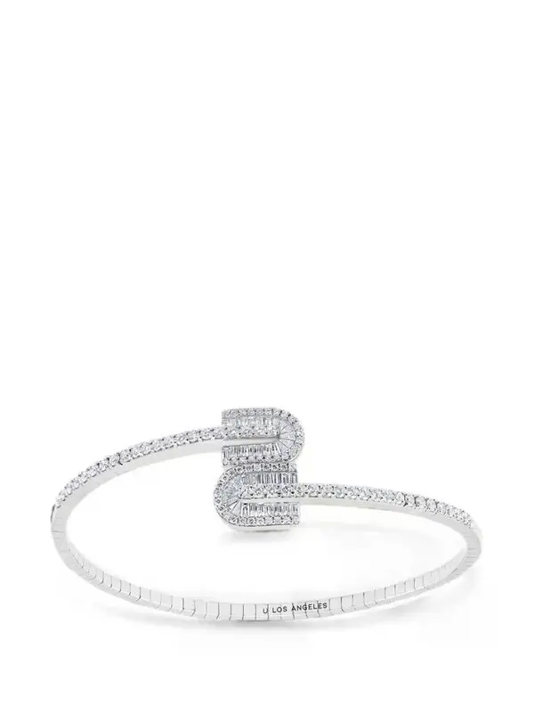 U LOS ANGELES 18k White Gold Diamond Bypass Bracelet