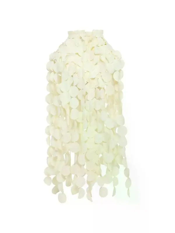 A.W.A.K.E. Mode Basque Multicircle Long Skirt - White