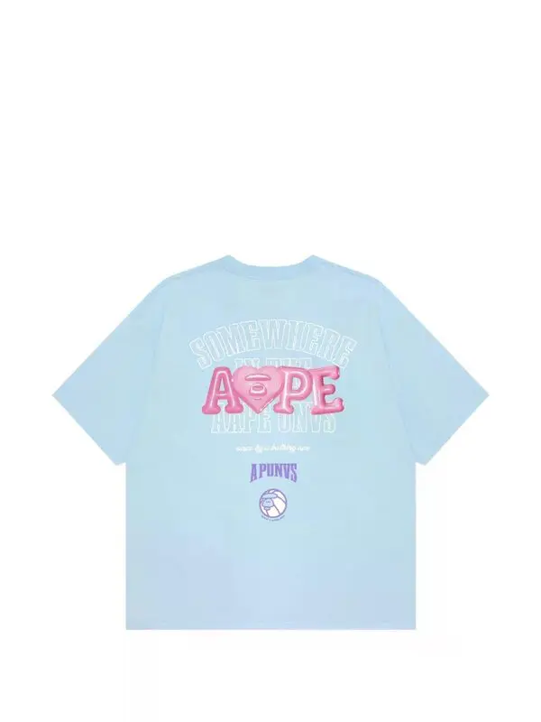 AAPE BY *A BATHING APE Rabbit-embroidered T-shirt - Blue