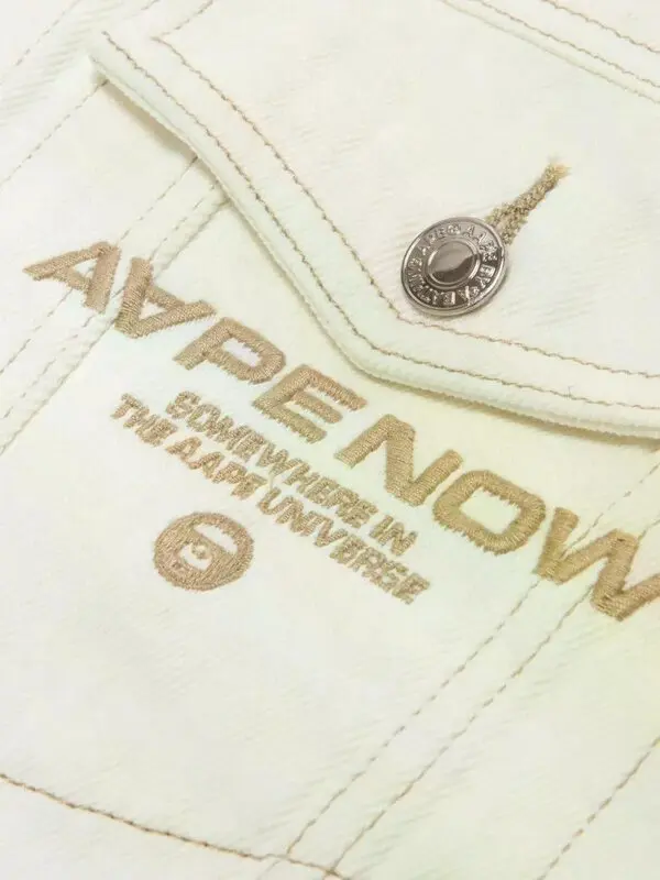 AAPE BY *A BATHING APE Moonface Embroidered Denim Jacket