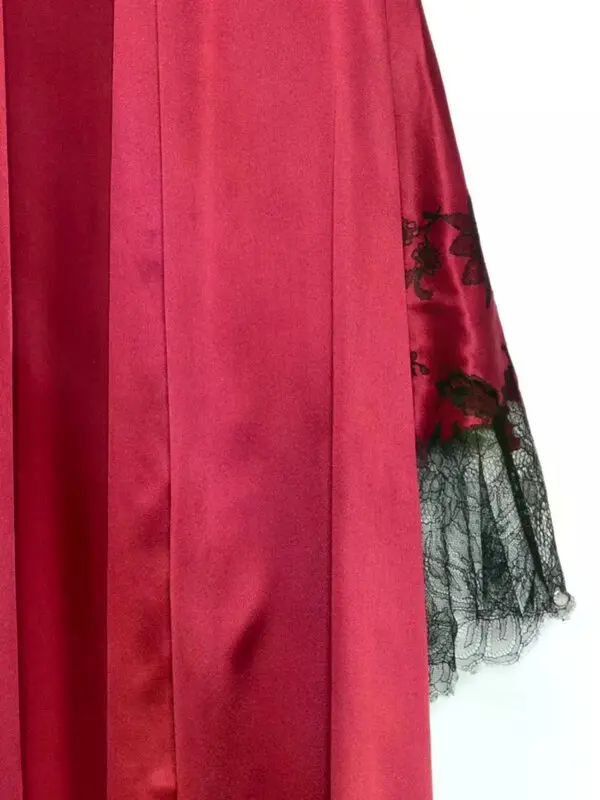 Carine Gilson Lace-trim Silk Kimono - Red