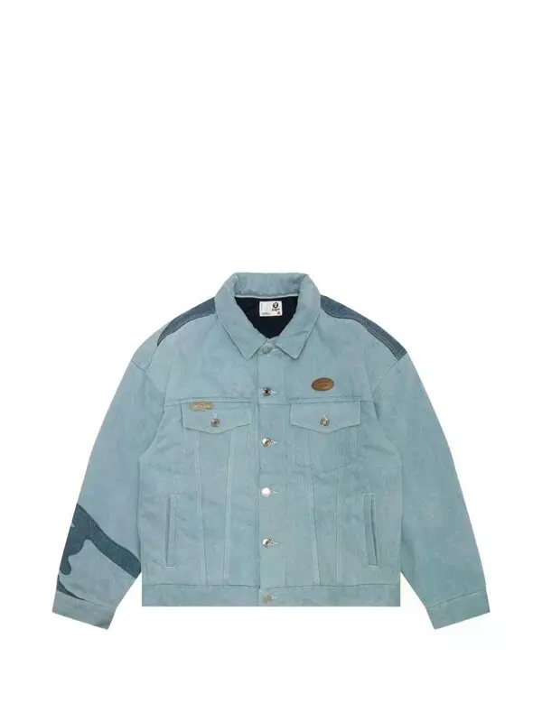 AAPE BY *A BATHING APE Moonface-logo Hooded Denim Jacket