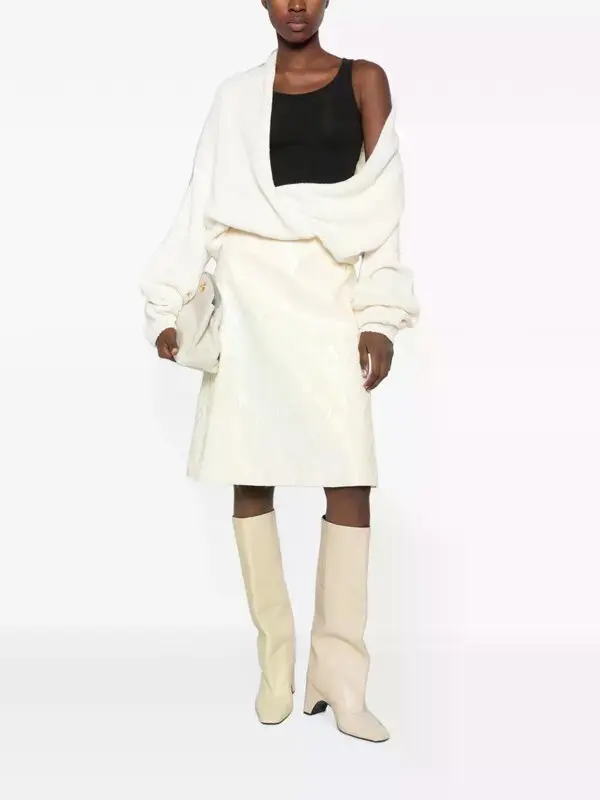 A.W.A.K.E. Mode Crinkled-effect A-line Mini Skirt - Neutrals