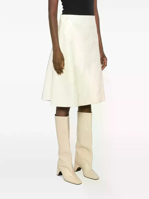 A.W.A.K.E. Mode Crinkled-effect A-line Mini Skirt