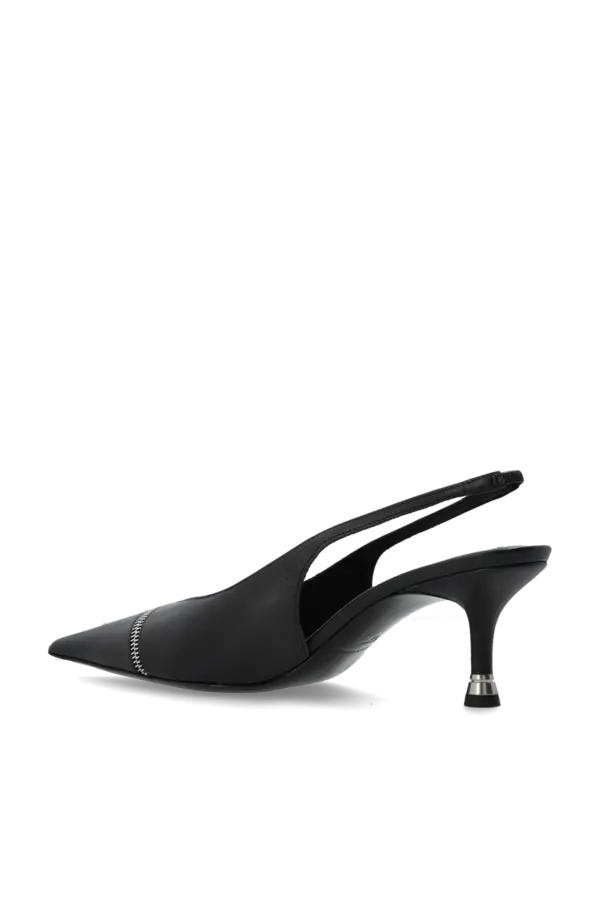 Alexander Wang Leather Pointed Toe Slingback Kitten Heel Shoes