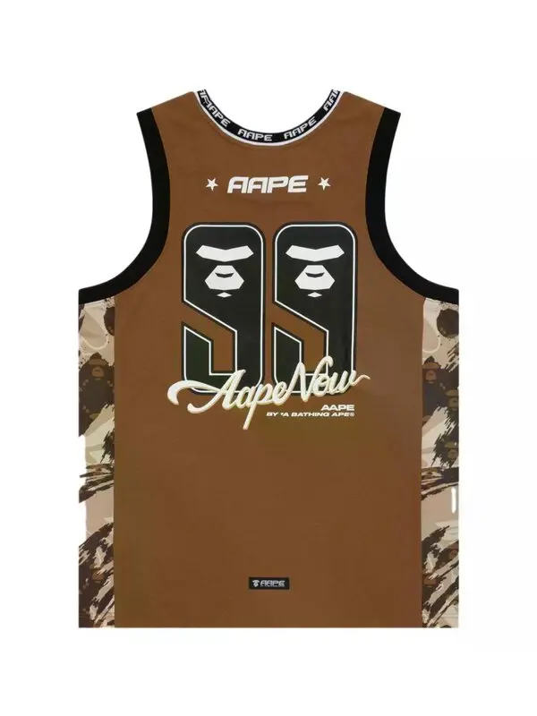 AAPE BY *A BATHING APE Moonface Camouflage-panel Tank Top - Brown