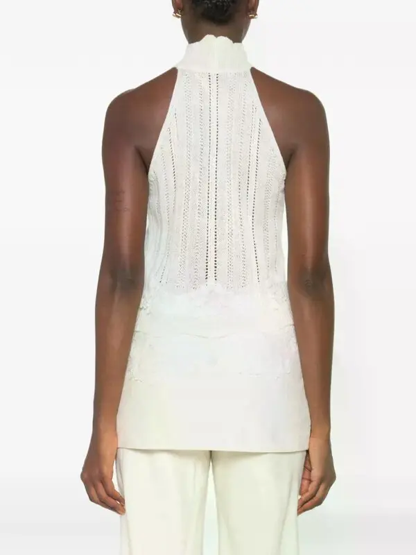 Ermanno Scervino Lace-trim Halterneck Tank Top