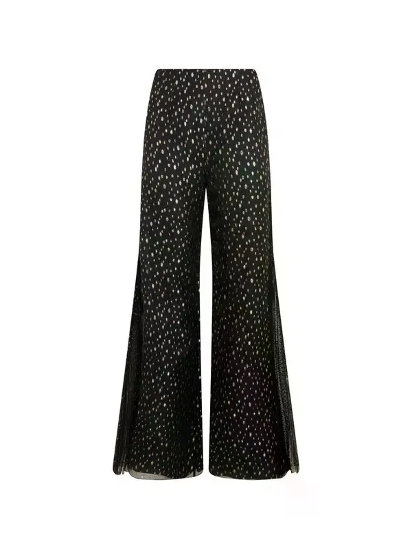 Alberta Ferretti Polka-dot Pleated Wide-leg Palazzo Pants
