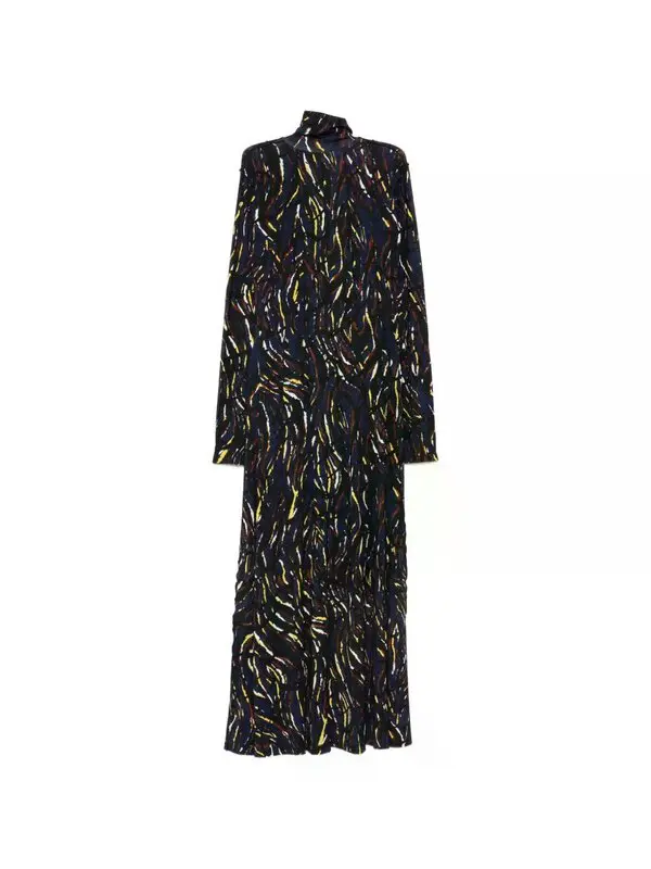 Proenza Schouler White Label Abstract Print High-neck Maxi Dress - Blue