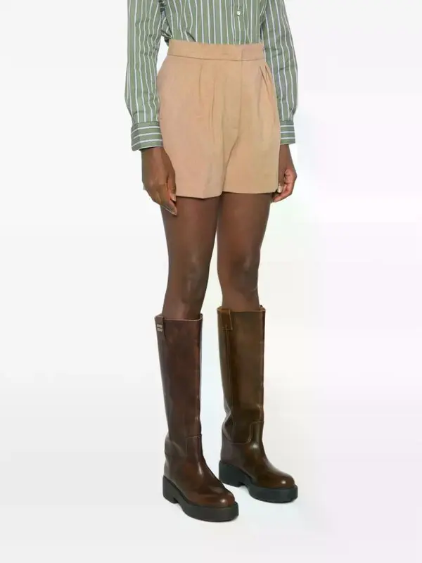Max Mara Pleated Camel-hair Shorts