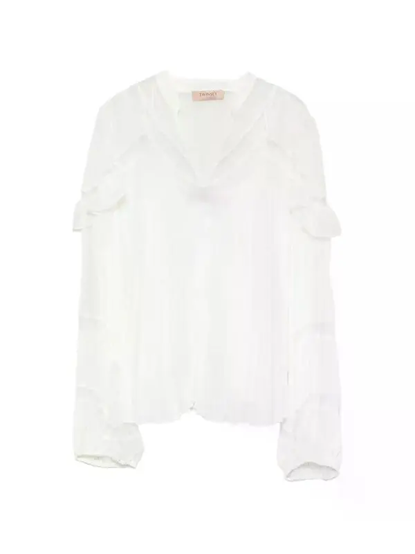 TWINSET Pleated Ruffled Blouse