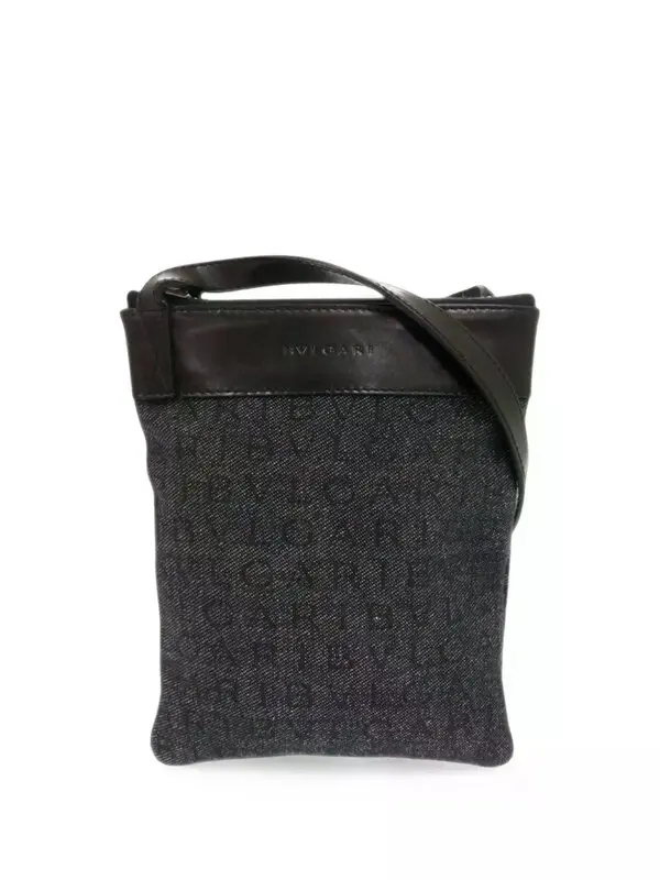 BVLGARI 2000-2026 Logomania Canvas Crossbody Bag - Blue