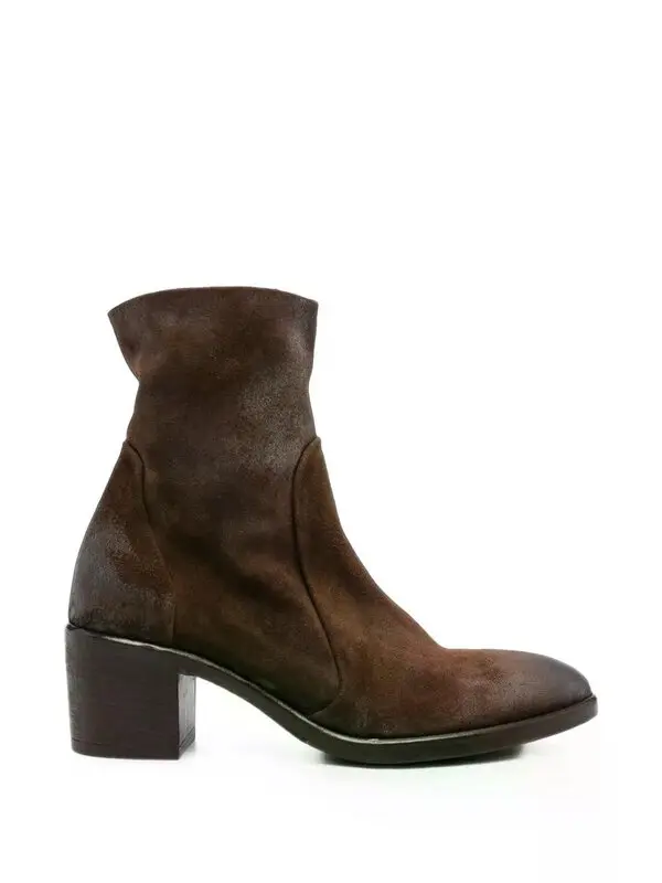 STRATEGIA SHOES Suede Block-heel Boots - Brown