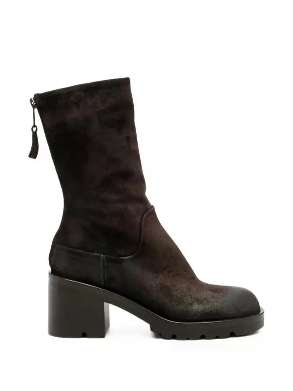 STRATEGIA SHOES Strategia Rear-zip Suede Boots With Block Heel