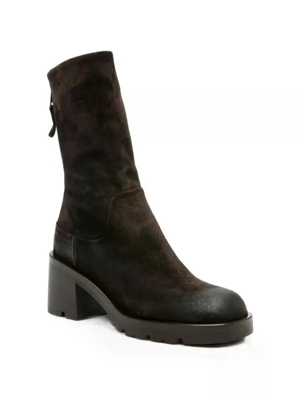 STRATEGIA SHOES Strategia Rear-zip Suede Boots With Block Heel