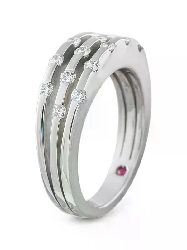 Roberto Coin Diamond And Ruby Three-row Ring