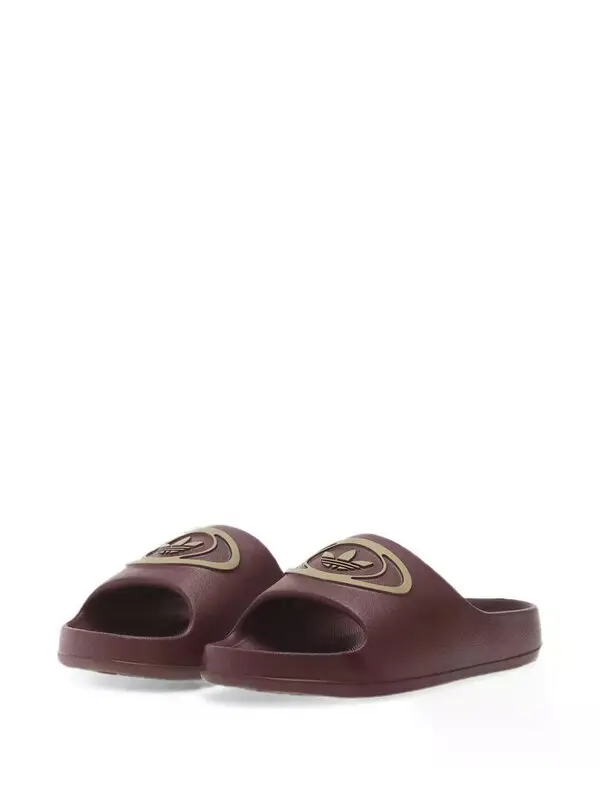 Adidas Adilette Slides With Logo Patch - Brown