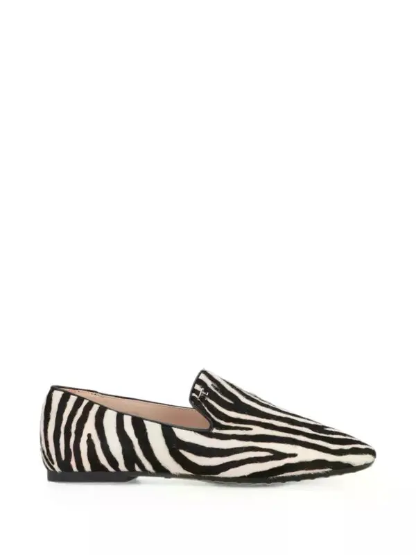 TOD'S Zebra Print Loafers - White