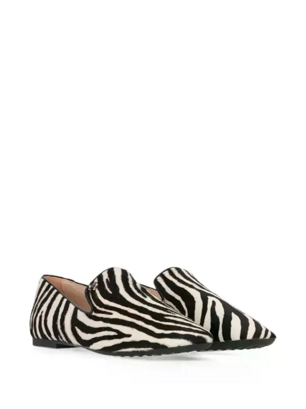 TOD'S Zebra Print Loafers - White