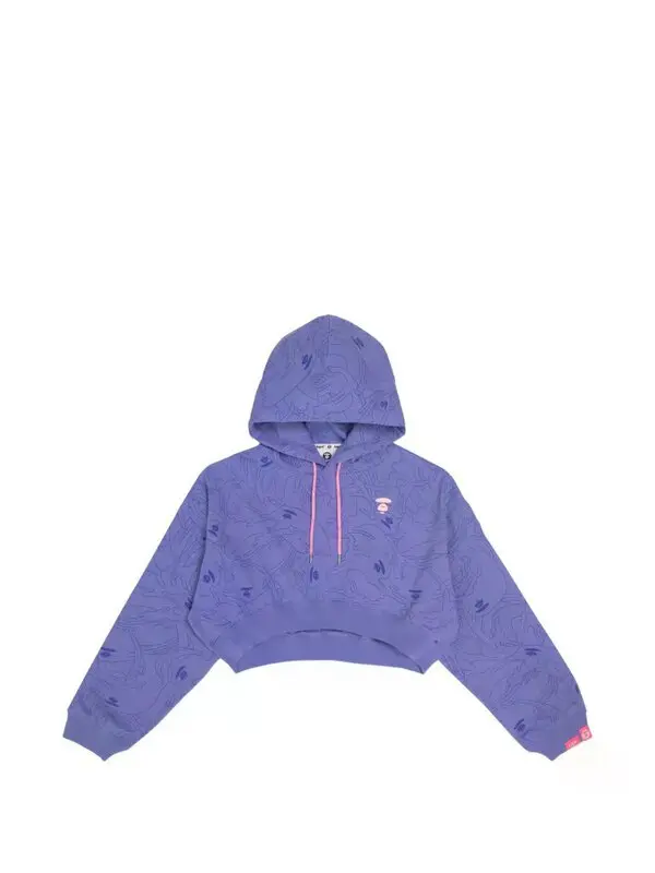 AAPE BY *A BATHING APE Moonface Patterned Cropped Hoodie