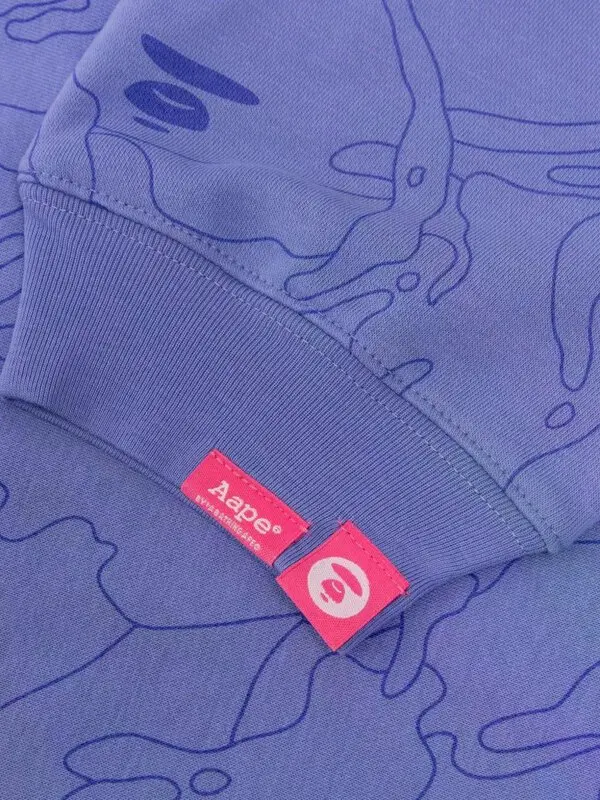 AAPE BY *A BATHING APE Moonface Patterned Cropped Hoodie