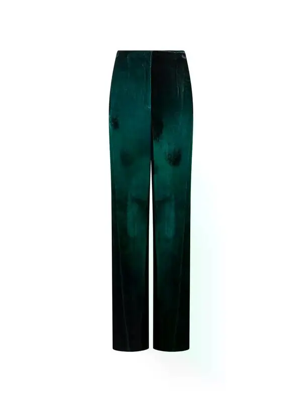 Alberta Ferretti Velvelt-effect Straight Trousers