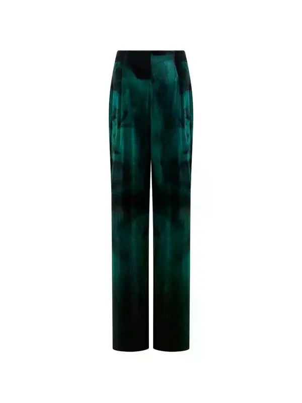 Alberta Ferretti Velvelt-effect Straight Trousers