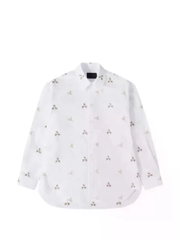Simone Rocha Floral-embroidered Cotton Shirt