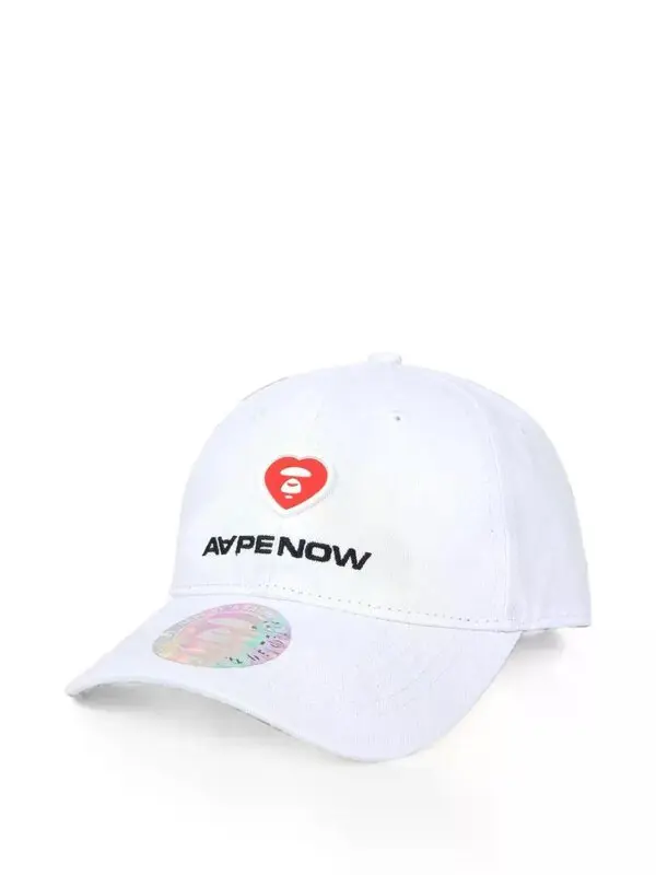 AAPE BY *A BATHING APE Moonface Heart-patch Baseball Cap - Black