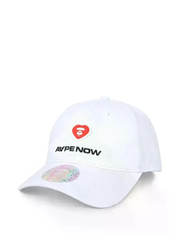 AAPE BY *A BATHING APE Moonface Heart-patch Baseball Cap - Black