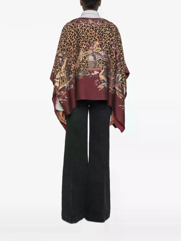 Etro Leopard-print Floral Pattern Poncho
