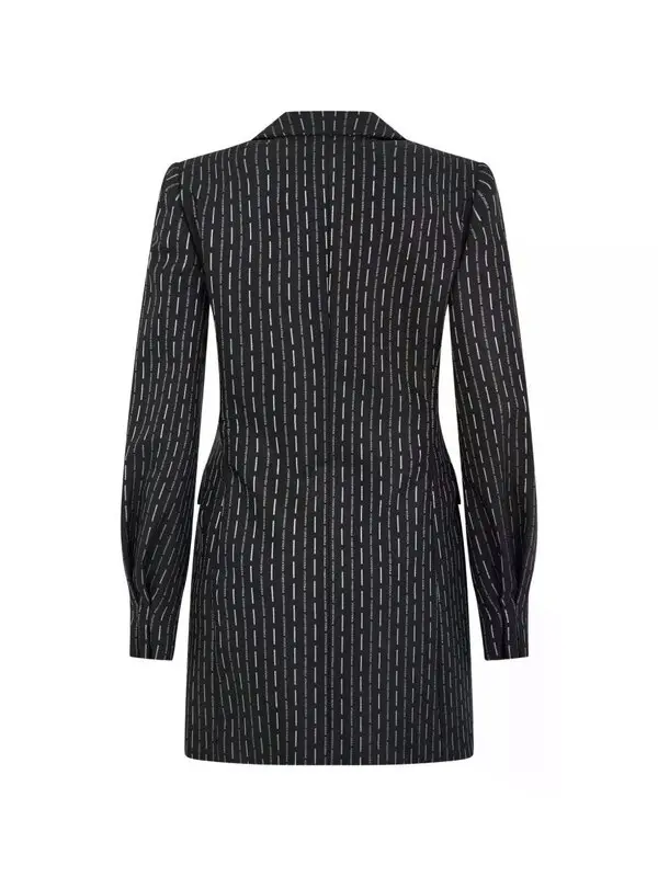 Alberta Ferretti Pinstripe Notched Lapel Blazer