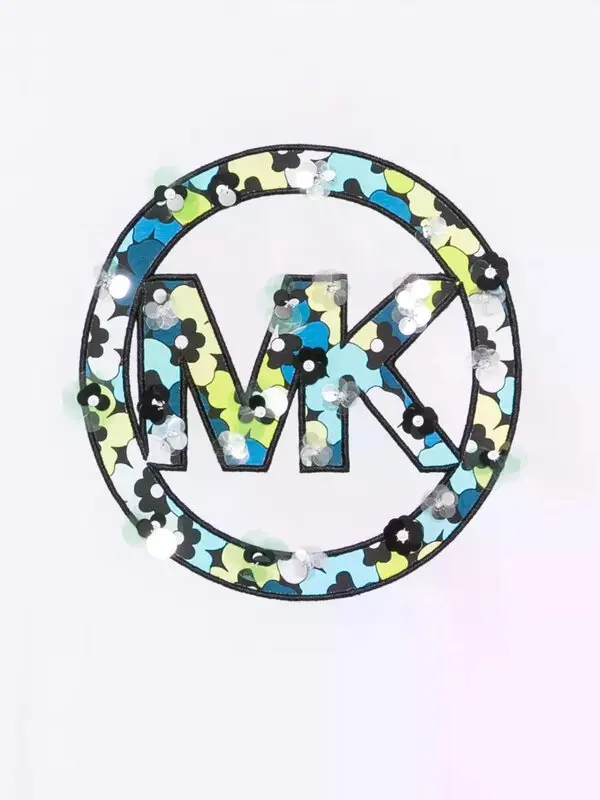 Michael Kors Sequin-embellished Logo-patch T-shirt - White