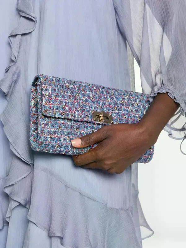 Valentino Garavani Tweed Cross Body Bag - Blue