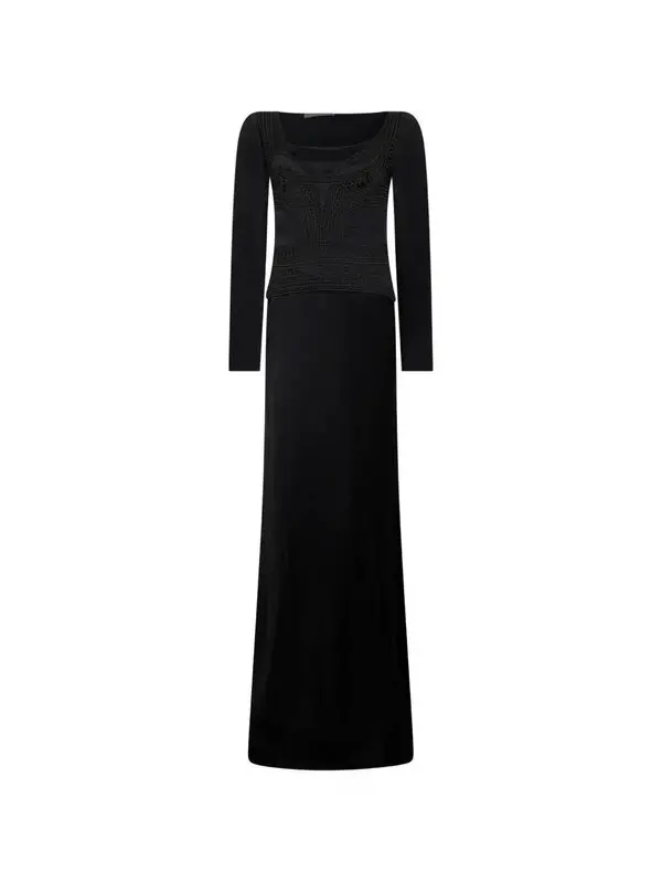Alberta Ferretti Lace Insert Maxi Dress