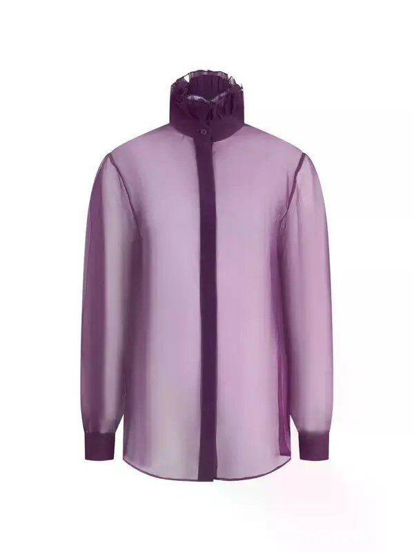 Alberta Ferretti Ruffled High-neck Shirt