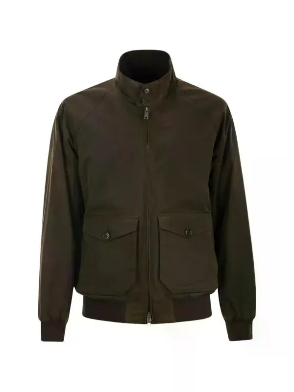 BARACUTA Waxed Cotton High Neck Jacket