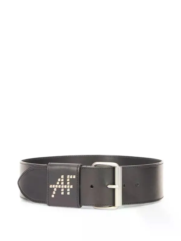 Alberta Ferretti Logo-stud Leather Belt