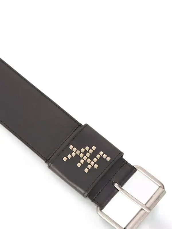 Alberta Ferretti Logo-stud Leather Belt