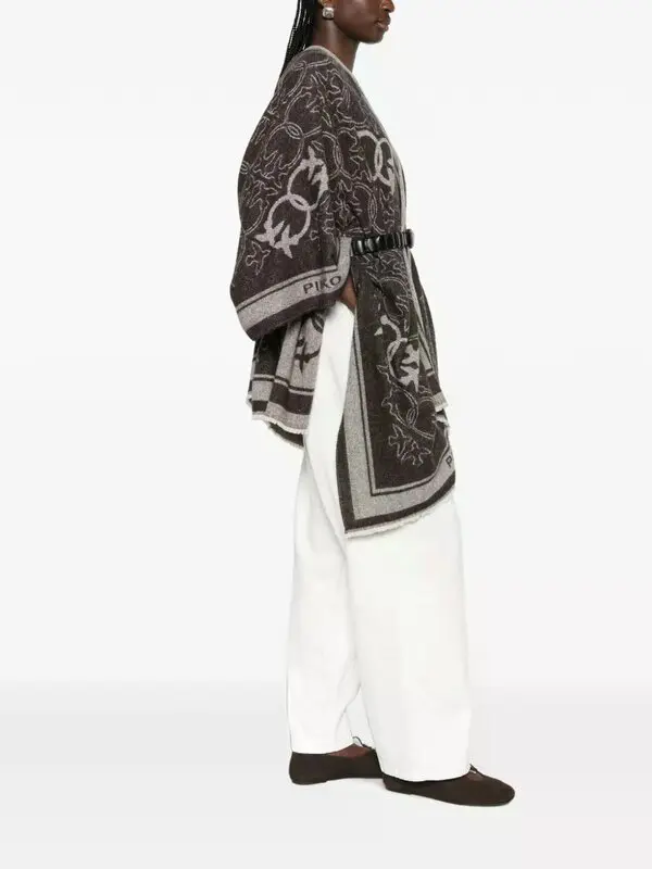 Pinko Logo-jacquard Fringed Poncho